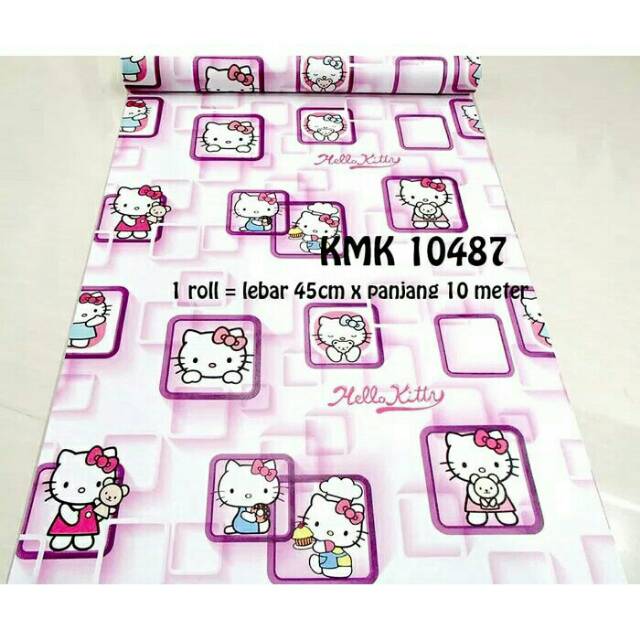 Jual Wallpaper Hello Kitty kotak ungu | Shopee Indonesia