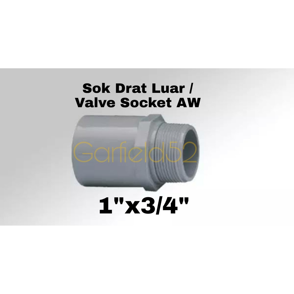Jual Fitting PVC Rucika Sok Drat Luar 1"x3/4" - Valve Socket AW ...