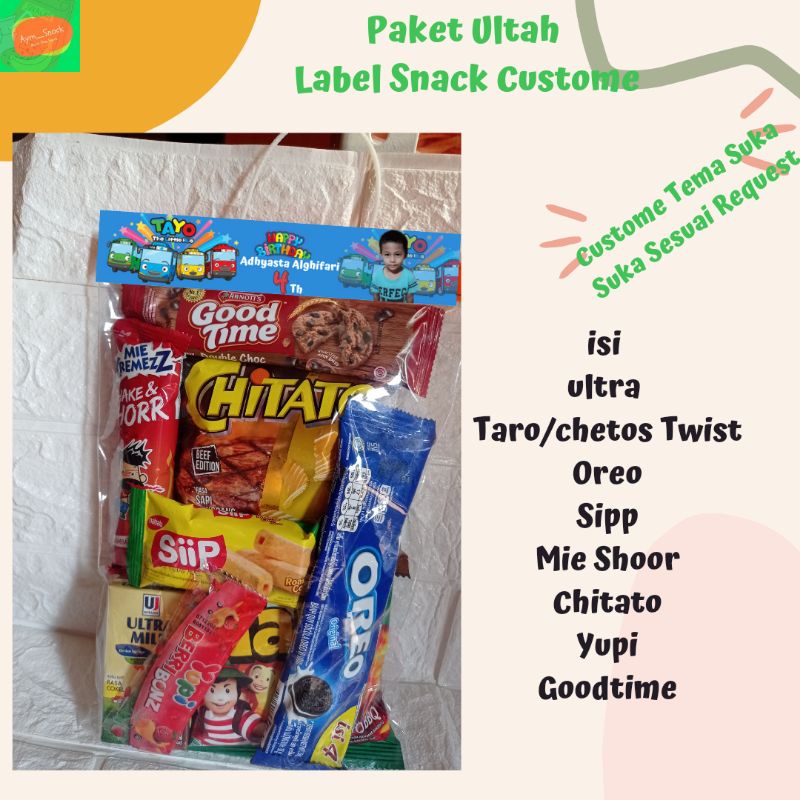 Jual Paket Ulang Tahun Anak /Label Custome Snack Ultah Anak/Snack Ulang ...