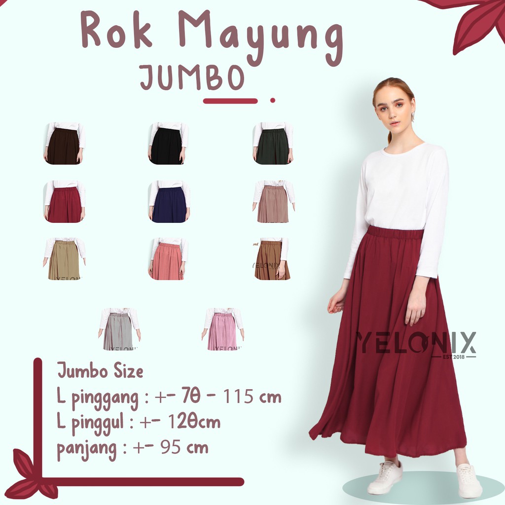 Jual ROK MUSLIM POLOS MAYUNG BAHAN WOLFIS - YELONIX | Shopee Indonesia