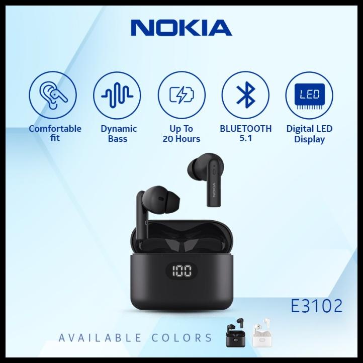 Jual Nokia Essential True Wireless Earphones Tws E3102 - Black | Shopee ...