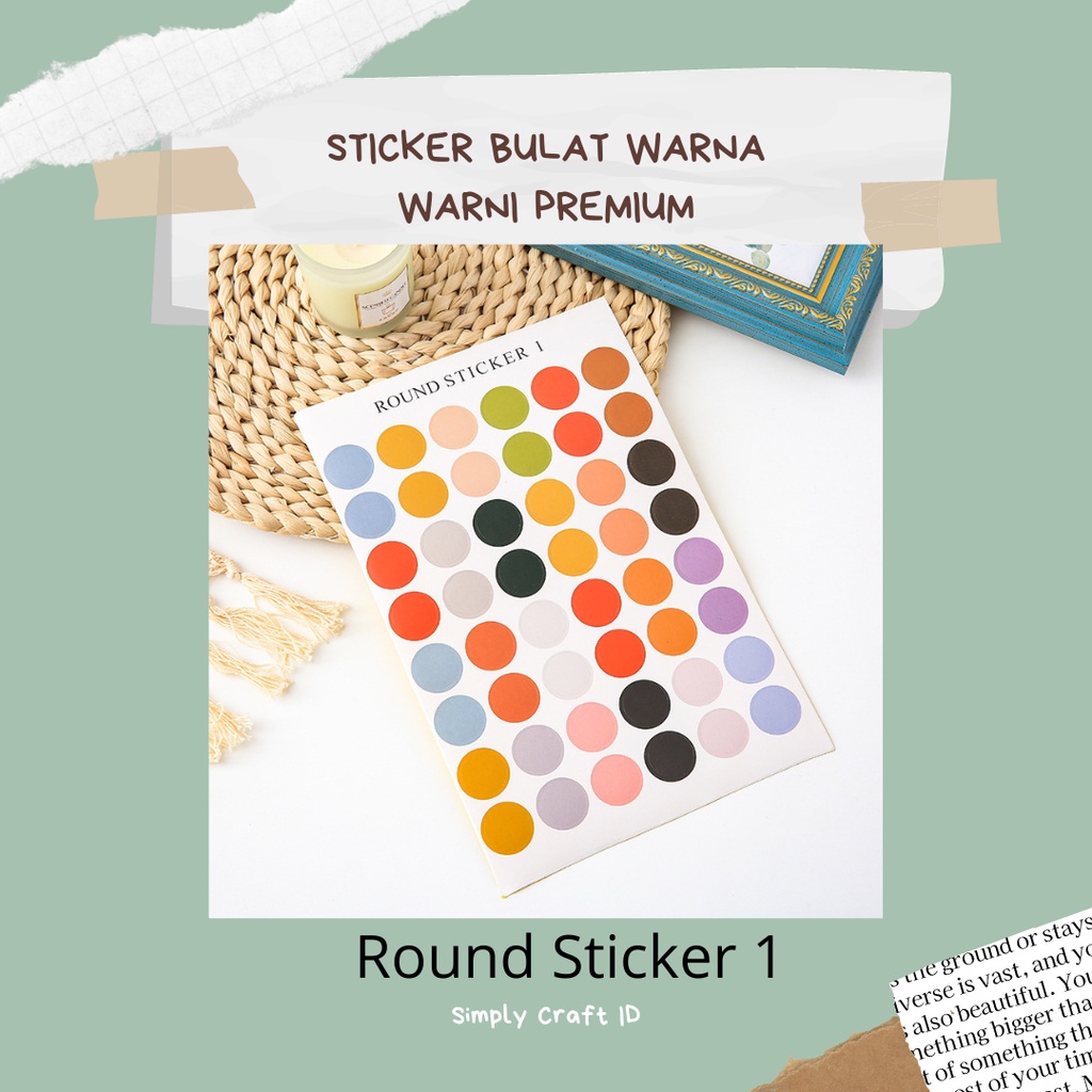Jual Simply Craft ID - Sticker stiker bulat warna warni / Sticker basic ...