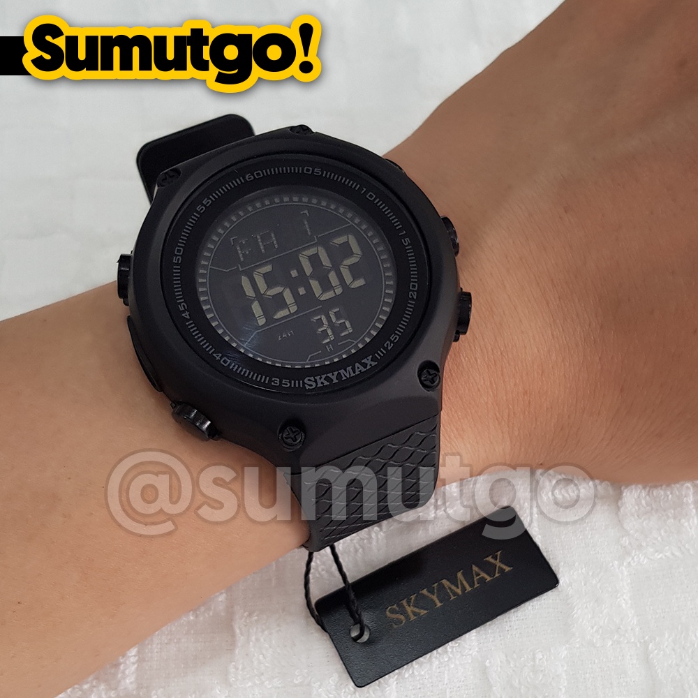 Jual SKYMAX 1810G Hitam Black / Jam Tangan Karet Digital Pria 1810 G / Jam Tangan Keren Modis ...