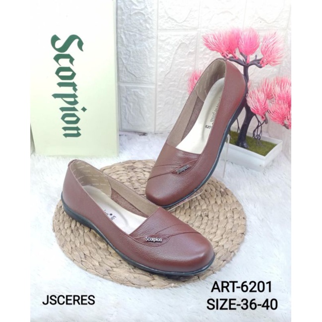 Jual SEPATU KULIT ASLI WANITA KERJA FORMAL SCORPION 6201 | Shopee Indonesia