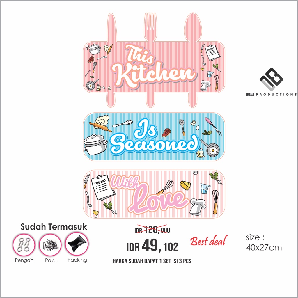 Jual Hiasan Dinding Pajangan Wall Decor Sendok Garpu Kitchen Seasoned ...