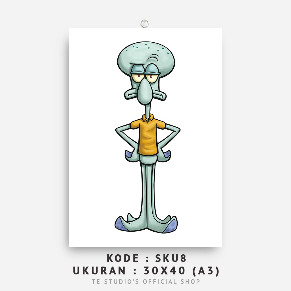 Jual Poster Lukisan Squidward Ukuran Besar A3 30x40cm Hiasan Dinding ...
