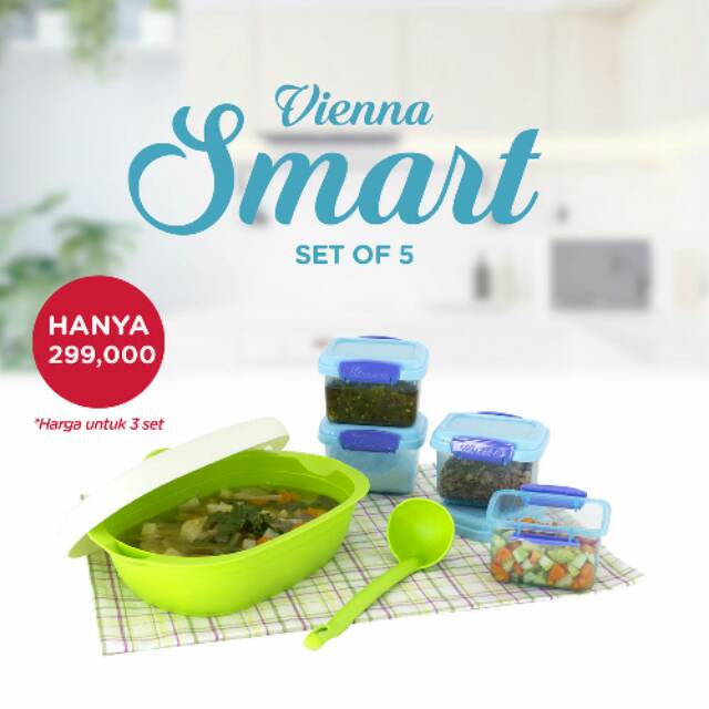 Jual Vienna Smart set of 5 / Tempat Lauk / Wadah Makanan / Tempat Makan ...