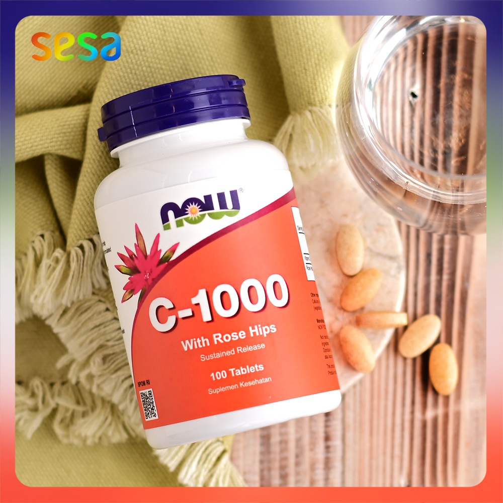 Jual NOW Vitamin C-1000 with Rose Hips 100 Tablet - Suplemen Daya Tahan Tubuh 100 Tablet ...