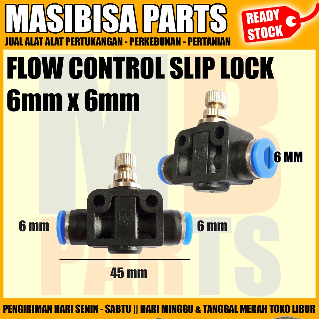 Jual SLIP LOCK FITTING / PNEUMATIC / FLOW SPEED CONTROL SWITCH 6mm ...