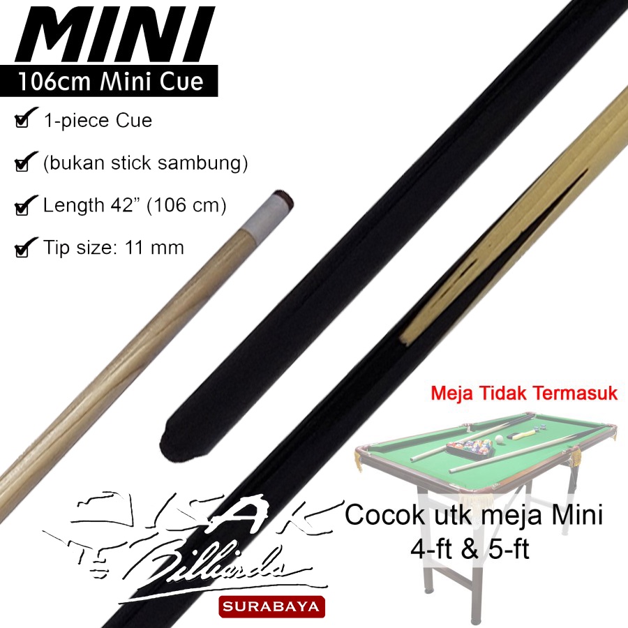 Jual Mini Pool Cue 106 cm - Stick Billiard Meja Kecil 4ft Pool Biliar ...