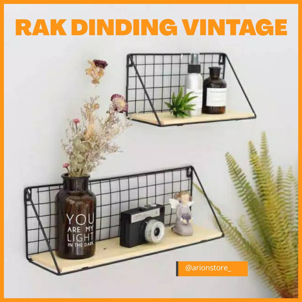 Jual RAK GANTUNG FULL SET KAYU Vintage Dekorasi Dinding Rumah Kamar ...
