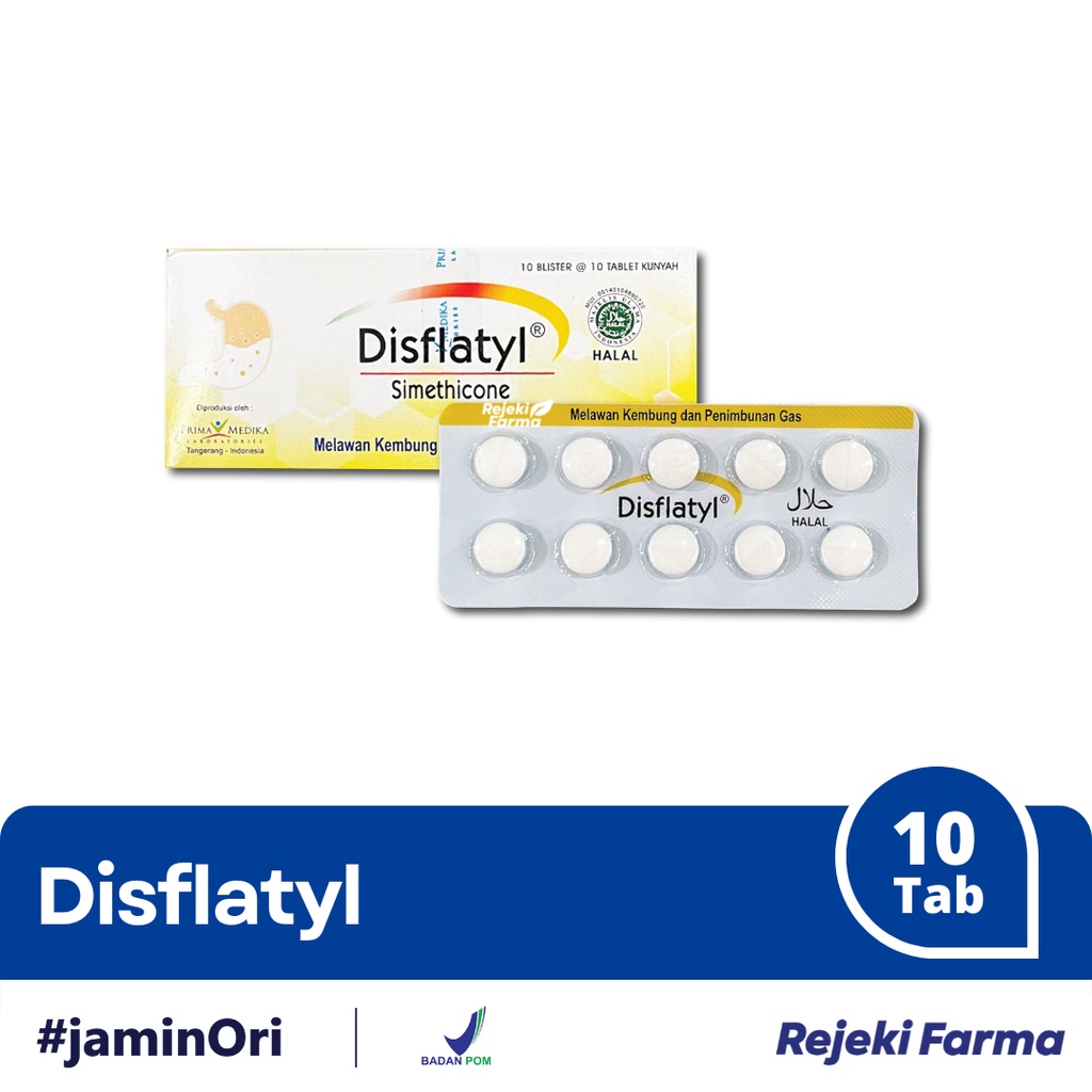 Jual Disflatyl Simethicone 40 Mg 1 Strip 10 Tablet - Obat Kembung ...