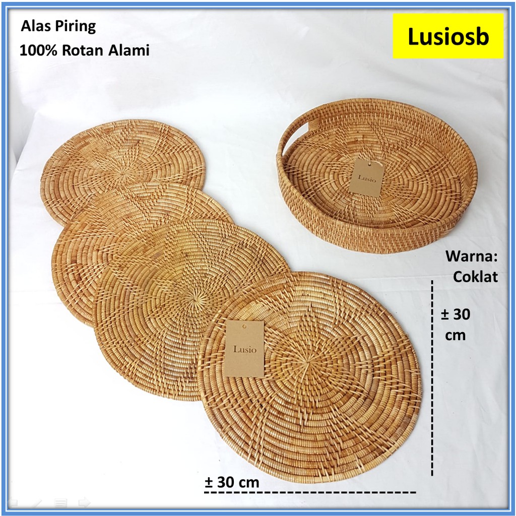 Jual Alas Piring Rotan Bulat / Placemat Meja Bulat / Alas Piring / Alas ...