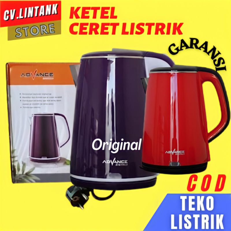 Jual TEKO LISTRIK KETEL LOW WATT CERET PEMANAS AIR ADVANCE AK-182 Poci ...