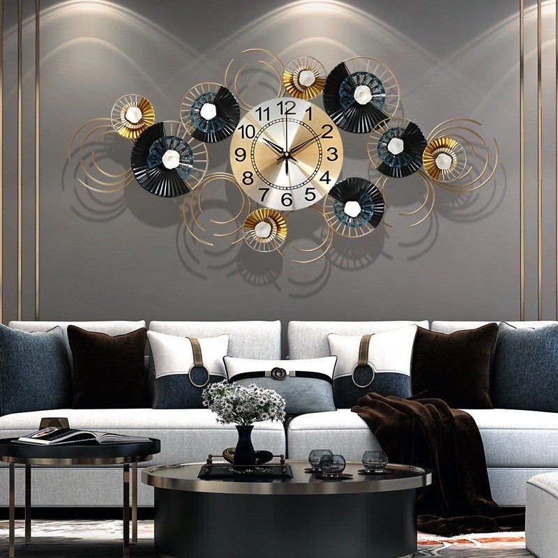 Jual Jam Dinding Metal Horizontal / Dekorasi Rumah Jam Dinding / Luxury ...
