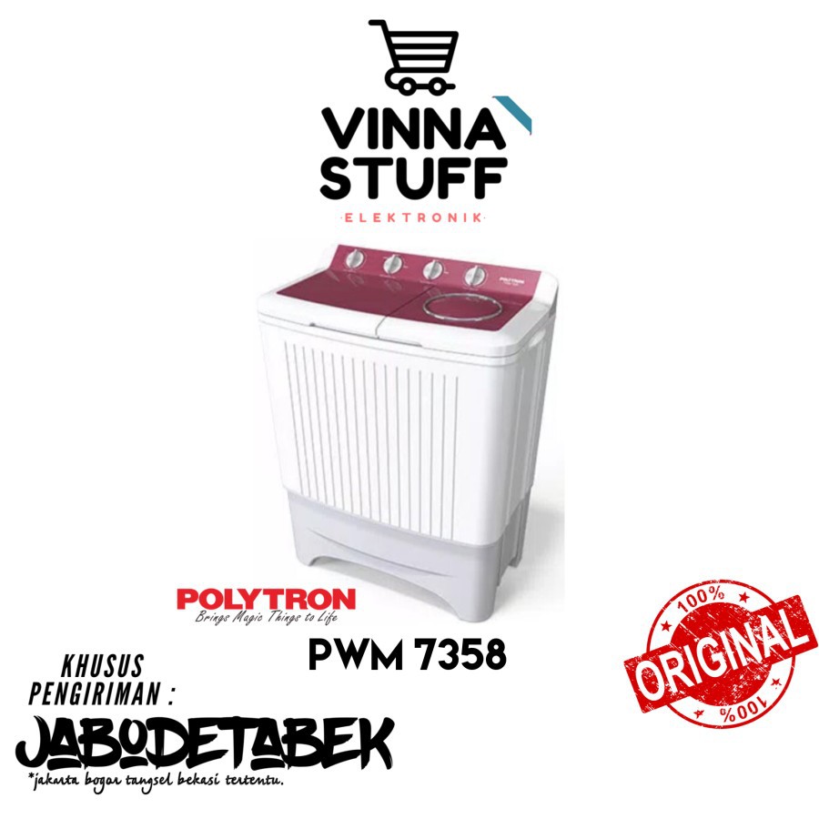 Jual Mesin Cuci 2 Tabung 7 Kg Polytron PWM 7358 Primadona Samba Twin ...