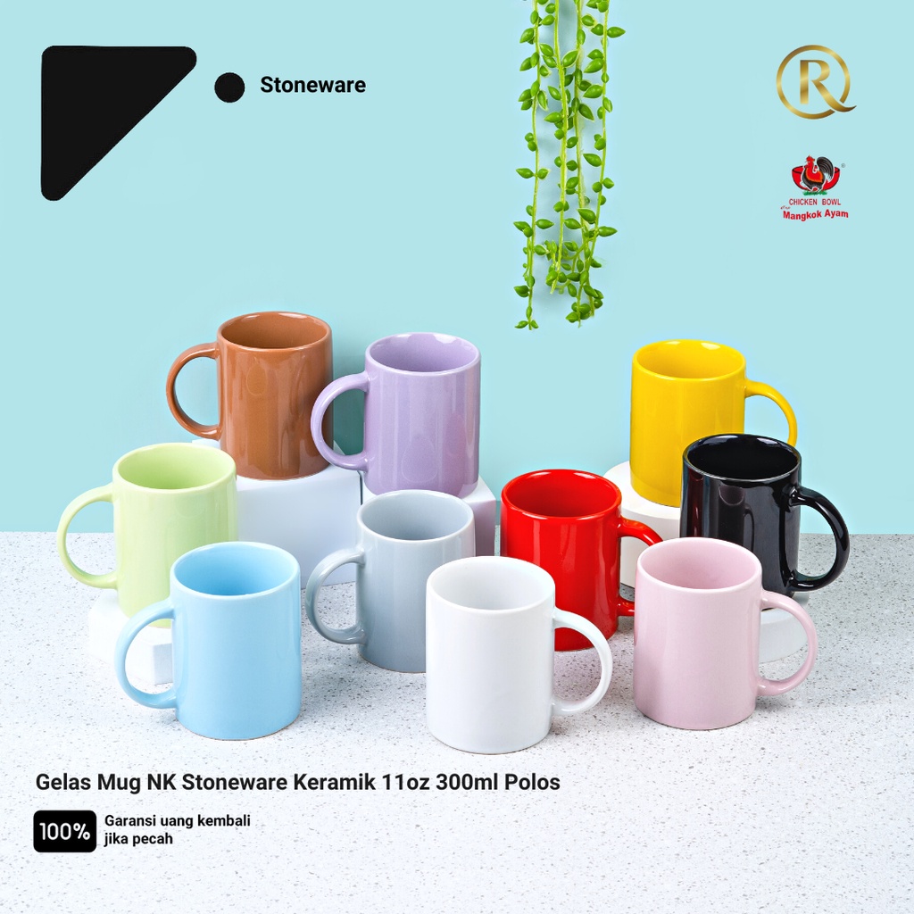 Jual Gelas Mug NK Stoneware Keramik 11oz 300ml Polos | Shopee Indonesia