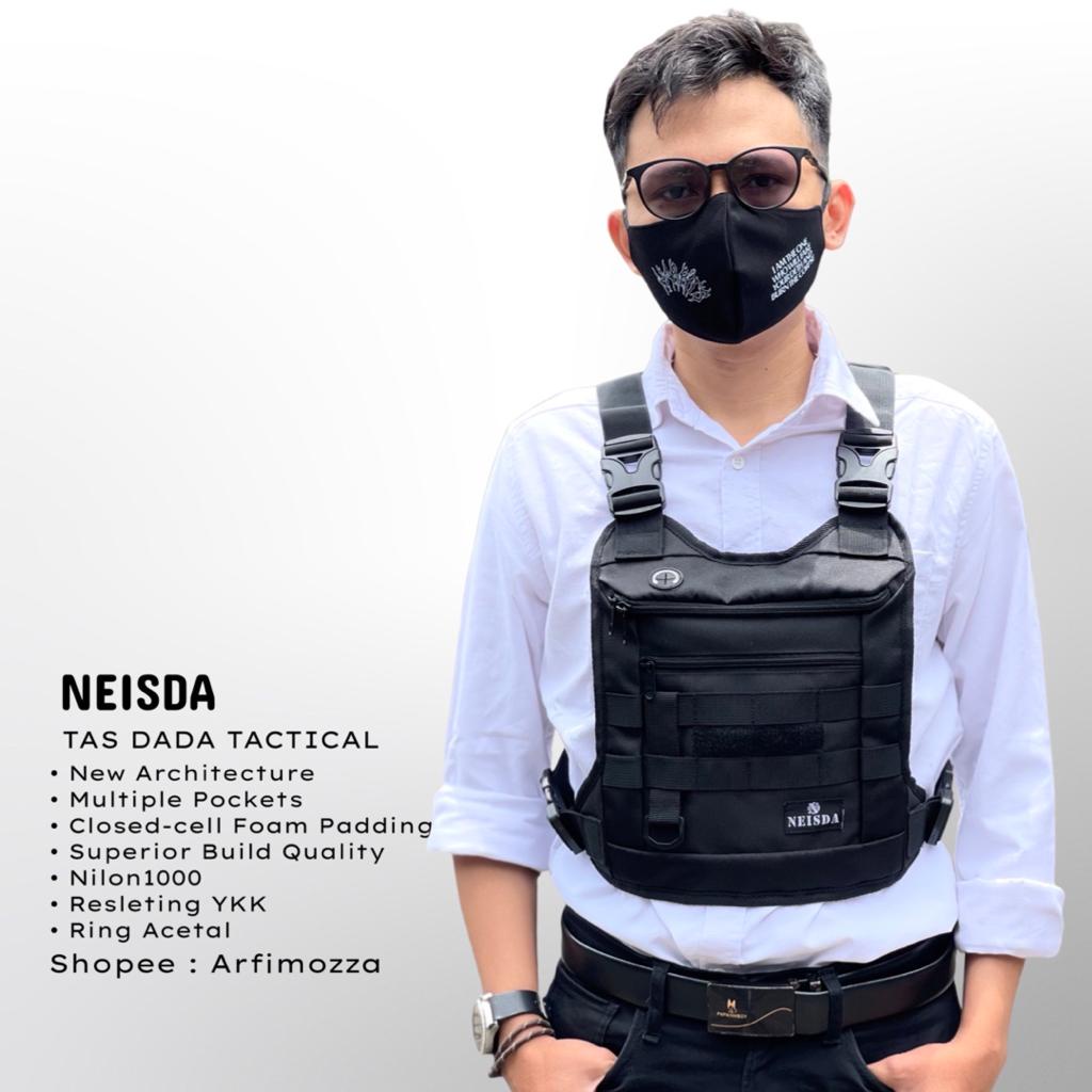 Jual Tas Dada Pria Original Neisda Model Rompi Black Edition / Tas ...