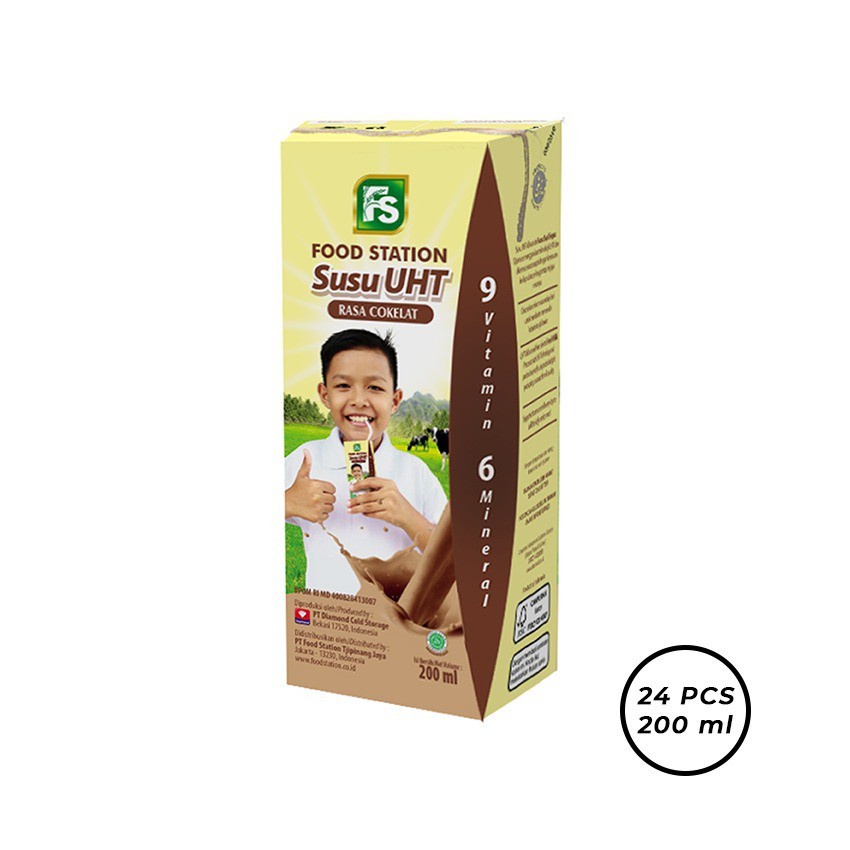 Jual Susu UHT/Food Station/susu kotak/susu coklat/susu fullcream 200ml ...