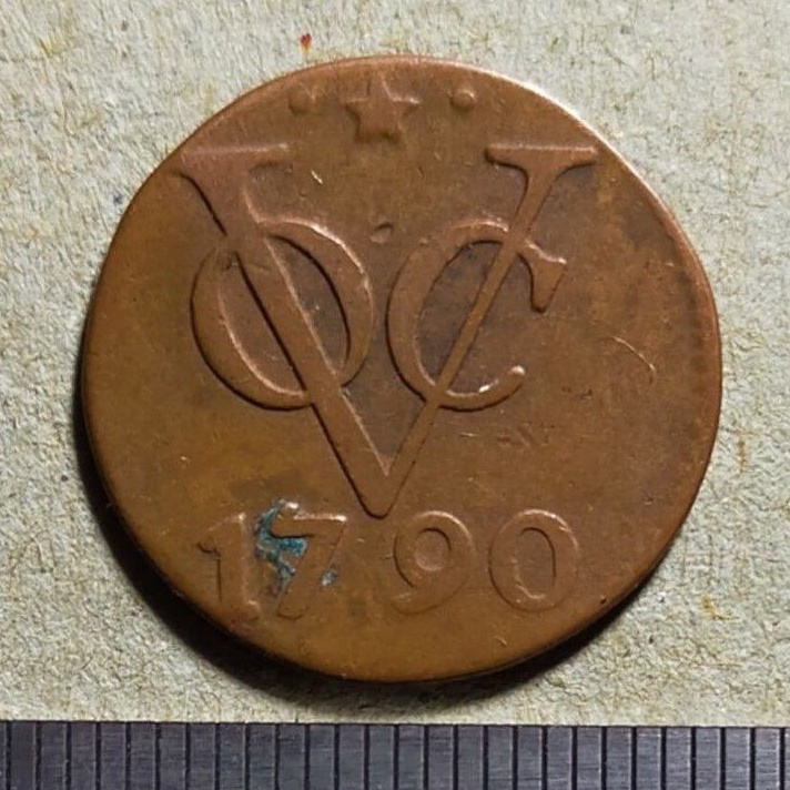Jual #2.VK. UANG KUNO / KOIN KUNO VOC BELANDA 1 DUIT TAHUN 1790 ...