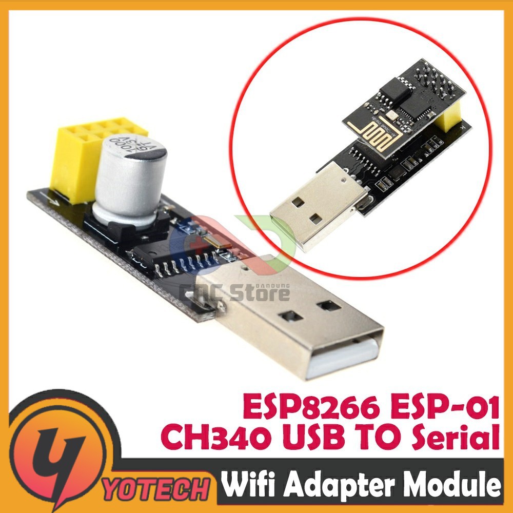 Jual CH340 USB TO SERIAL ESP8266 ESP-01 WIFI ADAPTER MODULE | Shopee ...