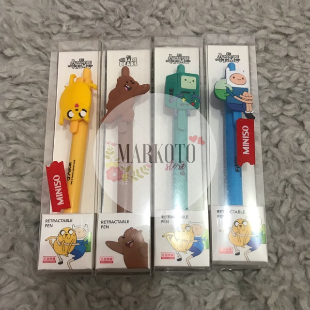 Jual GEN PEN ADVENTURE TIME WE BARE BEARS MINISO PULPEN FINN JAKE BMO ...