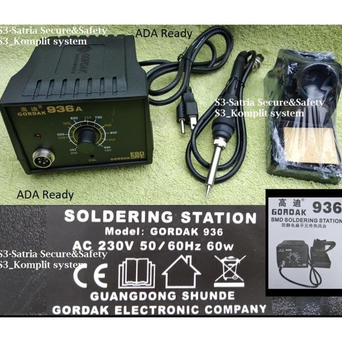 Jual Gordak 936A Solder station 936 A soldering komponen IC SMD Laptop Hp | Shopee Indonesia