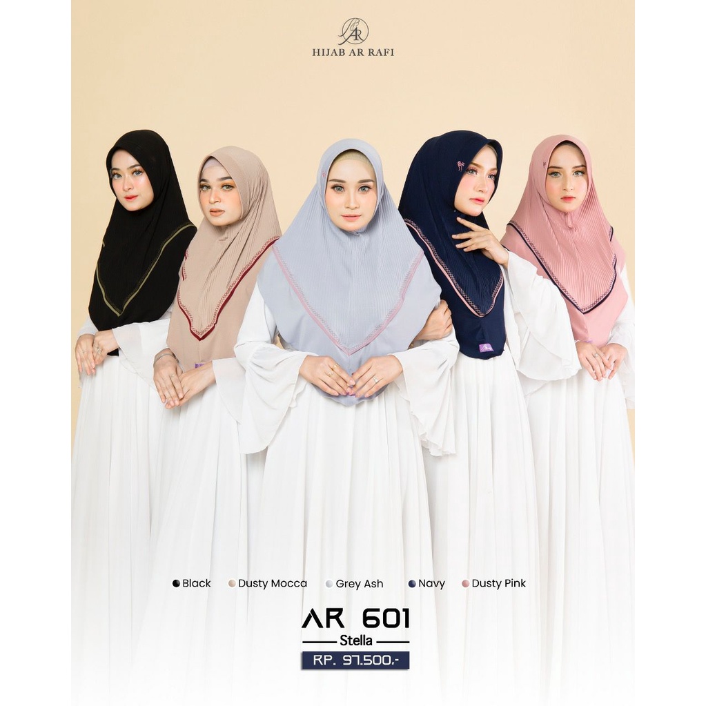 Jual Jibab Arrafi Terbaru Hijab Jersey Premium AR 601 Polos Hijab Kombinasi List Warna | Shopee ...