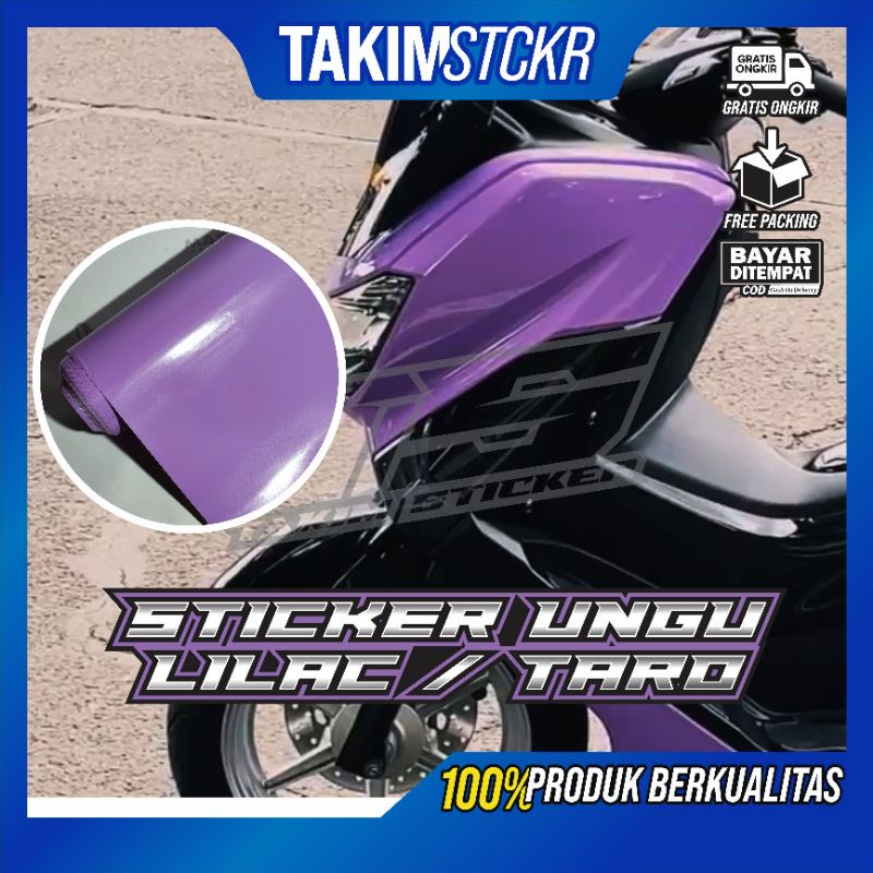 Jual sticker ungu lilac, sticker taro, sticker warna taro lilac ...