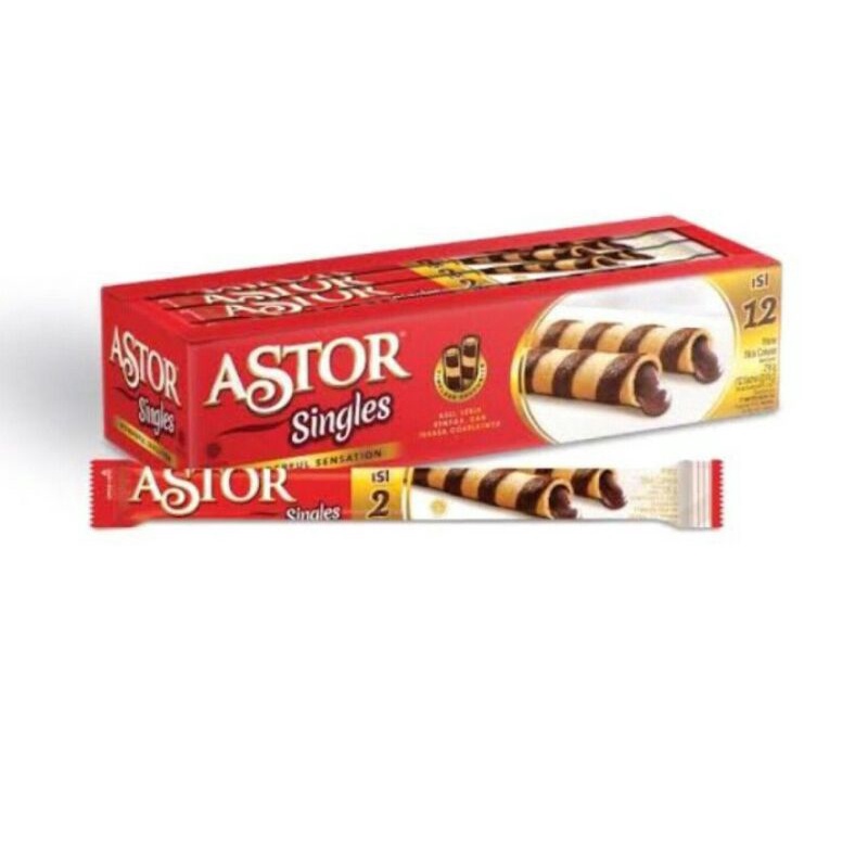 Jual Astor Singles 18gr (isi 20) / Astor Single Wafer Stick choco Roll ...