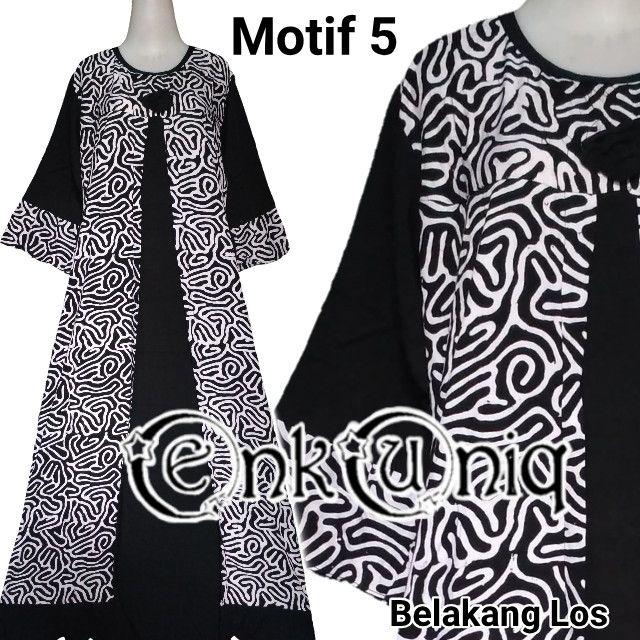 Jual Dress Batik Monokrom Cap Daster Longdress Hitam Putih Busana ...