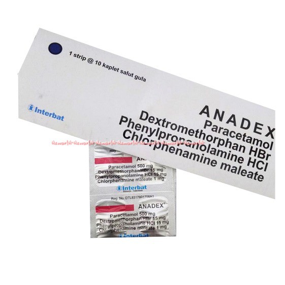 Jual zw-185 Anadex Paracetamol Dextromethorphan Obat Penurun Demam ...