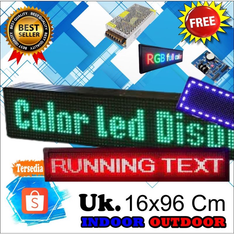 Jual RUNNING TEXT (Papan Informasi Digital) Ukuran 16x96 cm / 3 Panel ...