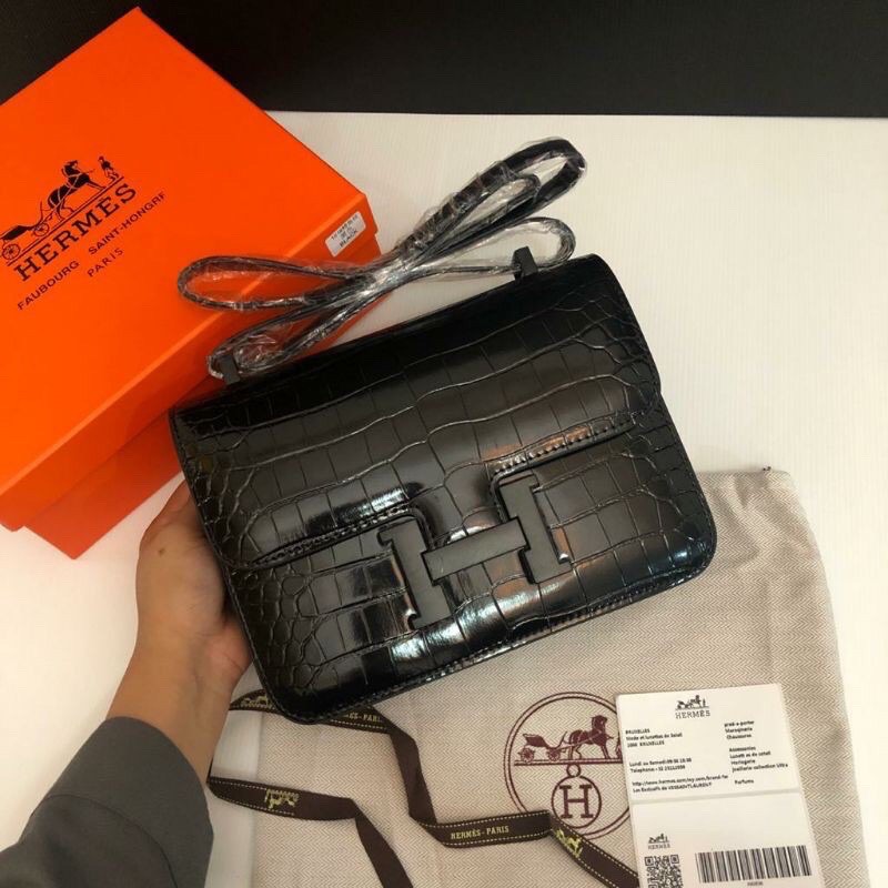 Jual TAS CROCO SO BLACK FREE BOX MAGNET ~BEST SELLER | Shopee Indonesia