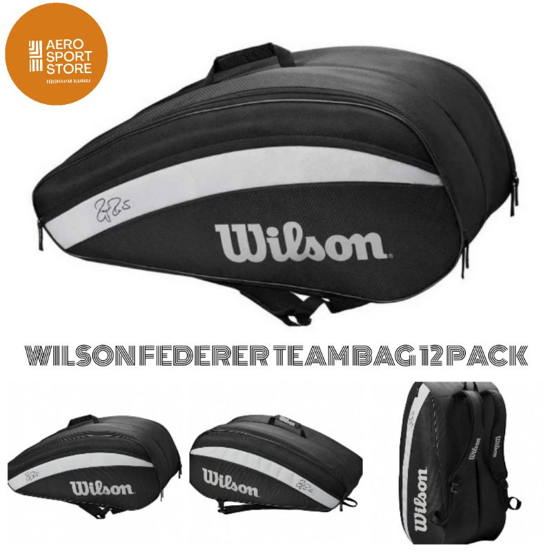 Jual [ TAS TENIS LAPANGAN WILSON FEDERER TEAM BAG 12 PACK - ORIGINAL ...