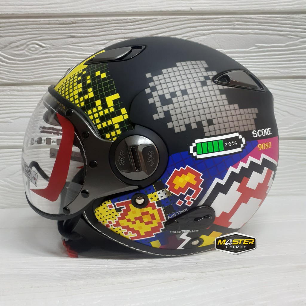 Jual HELM KYT ELSICO #7 BLACK MATT YELLOW RED KYT HALF FACE | Shopee Indonesia