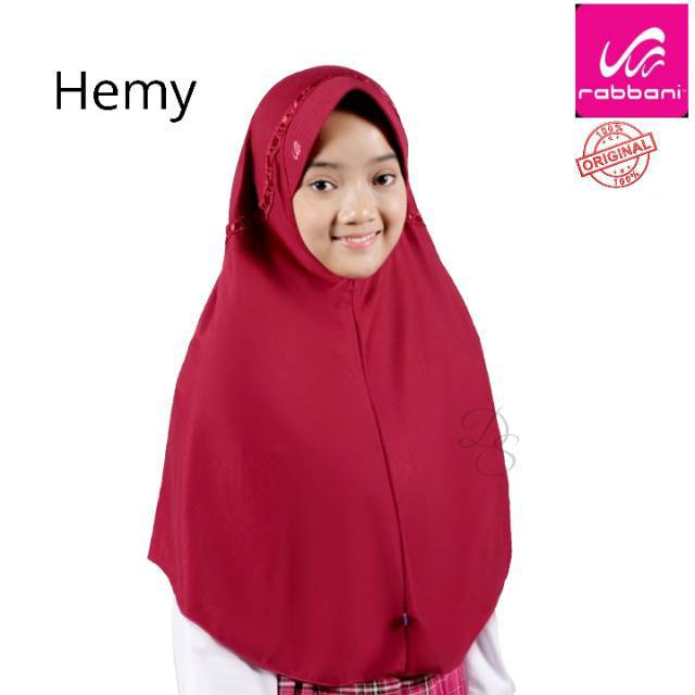 Jual Rabbani Kerudung Anak Sekolah Hemy ORI Serut Pita Renda Sampai Atas Kepala Hijab Jilbab ...