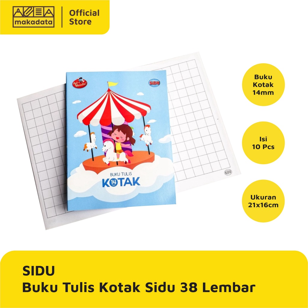 Jual BUKU TULIS STRIMIN / KOTAK BESAR 14MM 38 LEMBAR SIDU (1 PACK ...