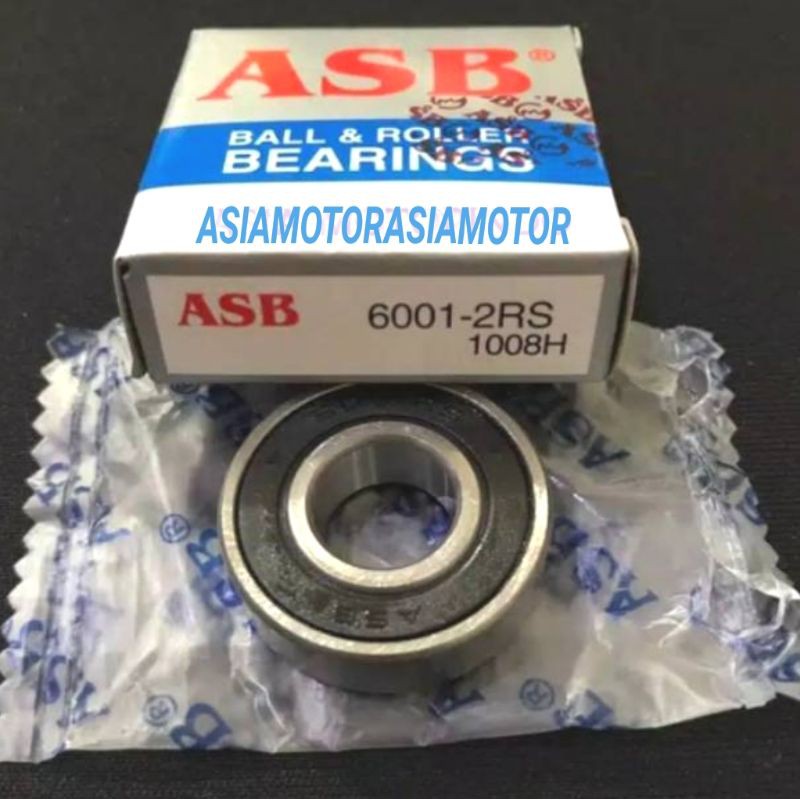 Jual Bearing 6001 2RS ASB NIS Ukuran 12x28x8 mm Bering Laher Laker 6001 ...