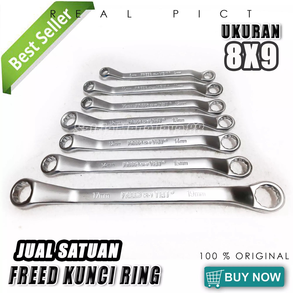 Jual TERMURAH! Kunci Double Head Double Ring Set Kunci Ring Pas 8-27mm ...