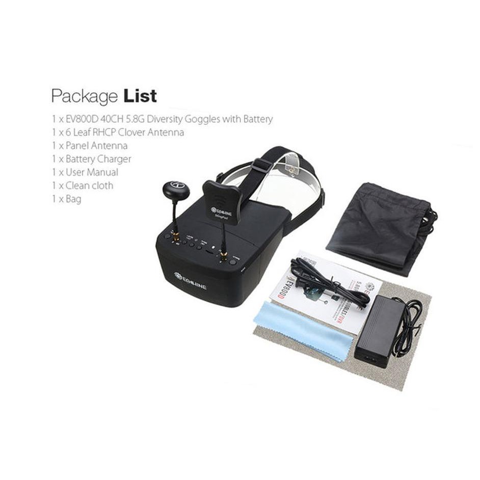 Jual Eachine Ev800d 58g 40ch Diversity Fpv Goggles Hd Dvr Build In ...