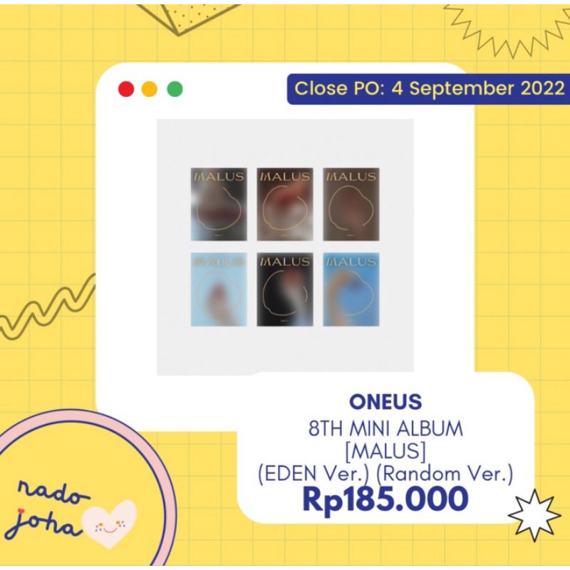 Jual [DP PO] ONEUS - 8TH MINI ALBUM [MALUS] (EDEN Ver.) (Random Ver.) | Shopee Indonesia