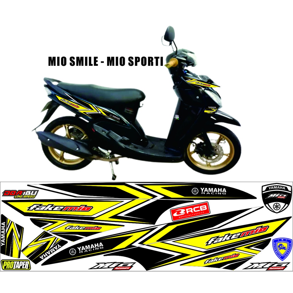 Jual RACING STIKER STRIPING/STIKER VARIASI MOTOR YAMHAM MIO OLD/MIO SMILE MOTIF VARIASI TERBARU ...