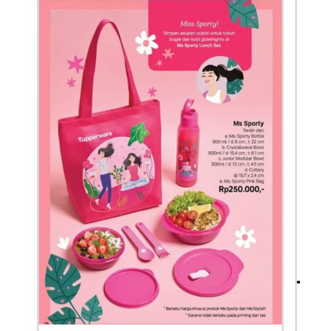 Jual Wadah bekal tupperware lunch set - Ms stylish lunch set warna Ungu ...