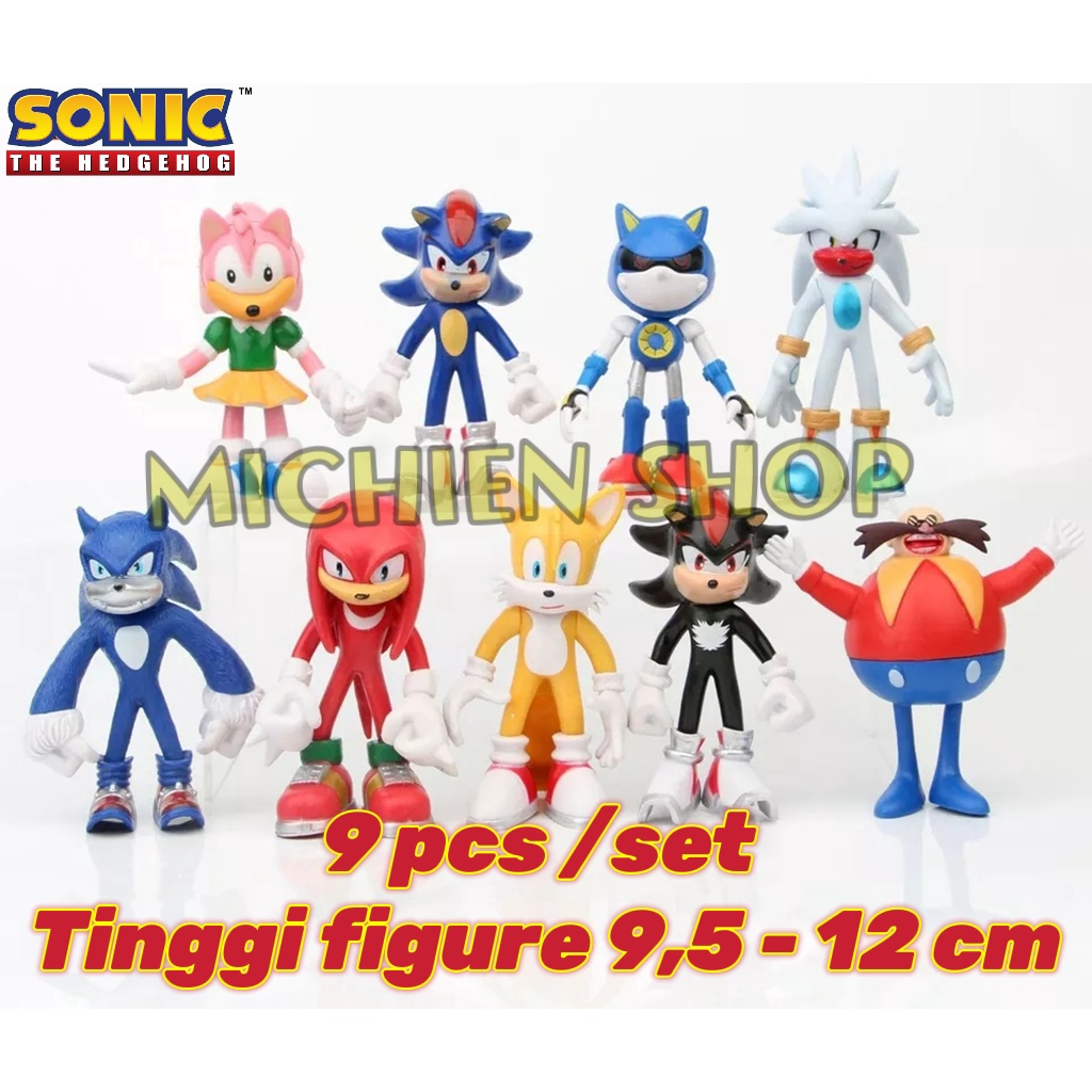 Jual sonic The hedgehog set 8 pcs Topper Cake mainan Figure | Shopee ...