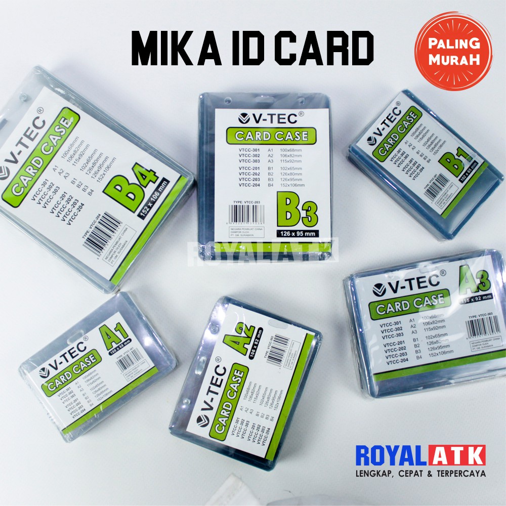Jual (20 Pcs) VTEC Plastik Mika Id Card Seminar Vtec / Name Tag VTEC / Glue Card VTEC / VTEC ...