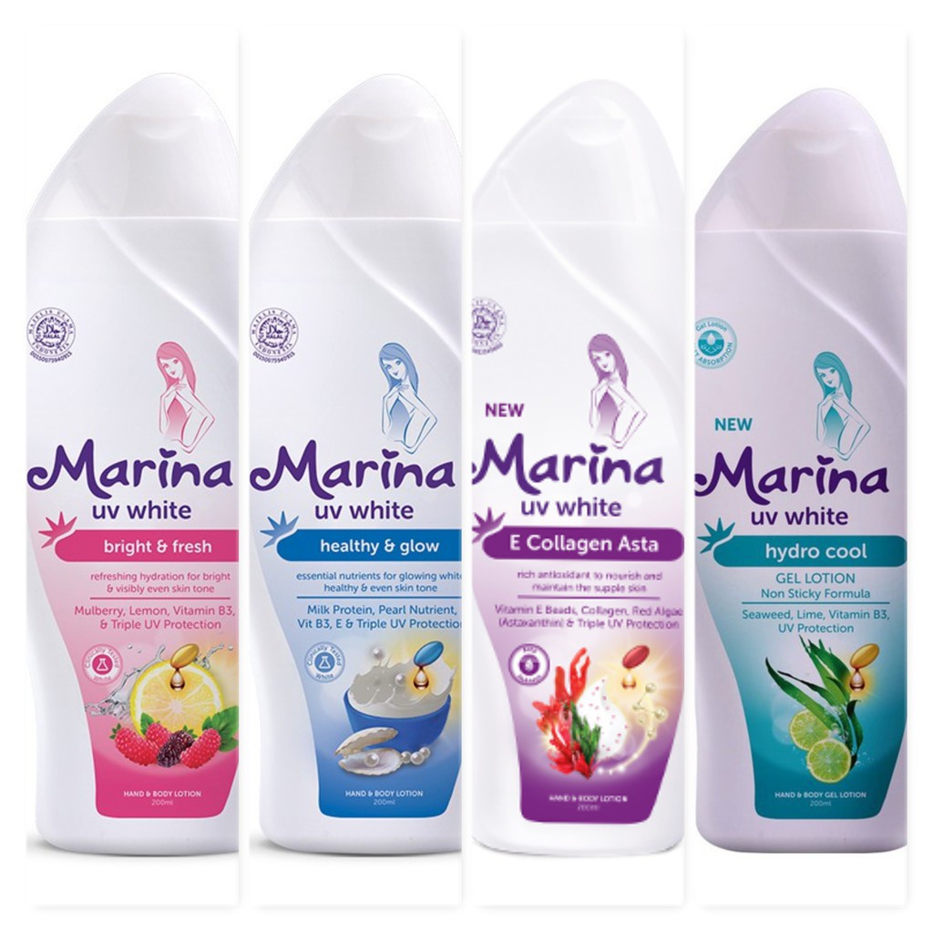 Jual [185 ML] MARINA UV White Hand & Body Lotion | Shopee Indonesia