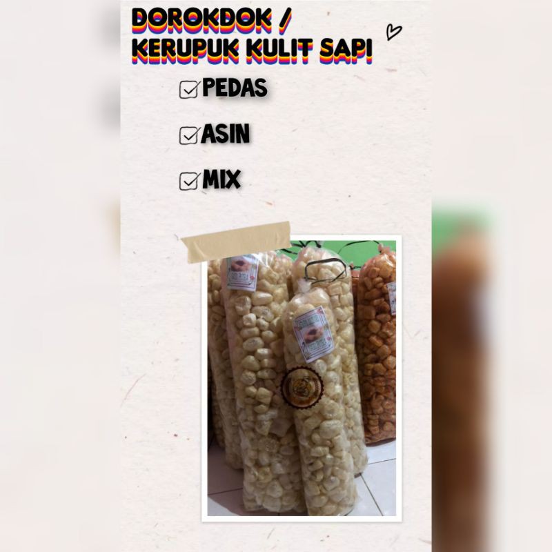 Jual 250gr Kerupuk Kulit Sapi atau dorokdok khas bandung | Shopee Indonesia