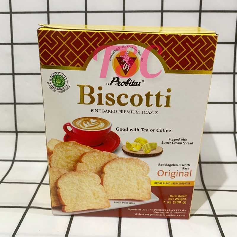 Jual Probitas Biscotti Fine Baked Premium Toasts / Roti Bagelan Biscotti rasa Original | Shopee ...