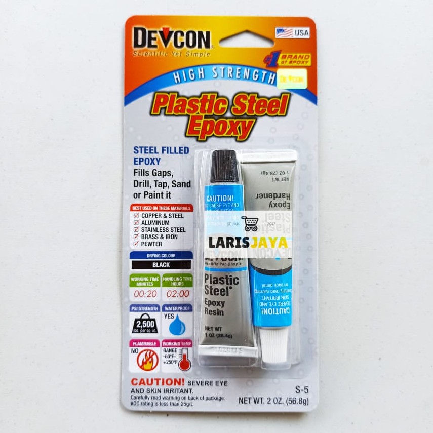 Jual LEM BESI DEVCON PLASTIC STEEL EPOXY TUBE S5 - ORIGINAL USA ...